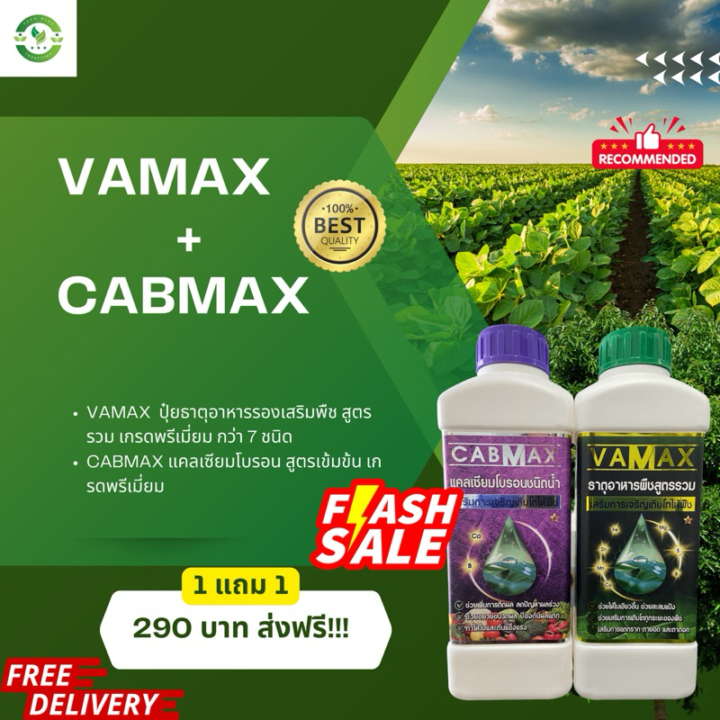 ชุด 1 แถม 1 (ปุ๋ยธาตุรวม VAMAX + CABMAX แคลเซียมโบรอน) ปลอดภัยขึ้น ...