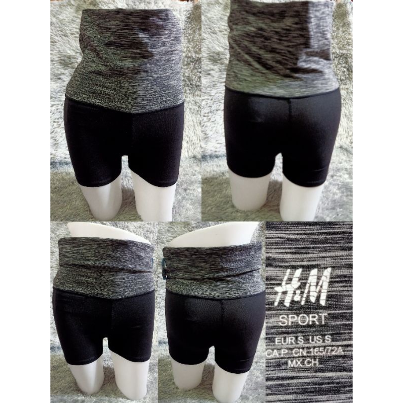 กางเกงขาสั้น ขอบเอวพับได้ #ใส่ออกกำลังกาย #H&M SIZE S เอว 26-30" | Shopee Thailand