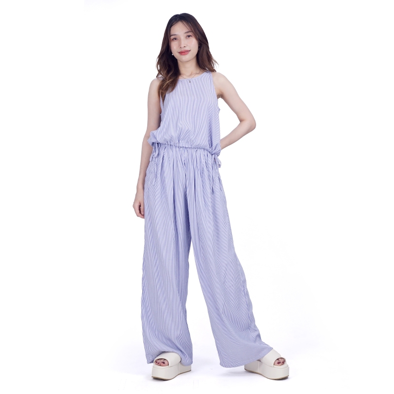 YADA.life set top&pants ชุดเซ็ตไปทะเล เสื้อสายเดี่ยว ผูกเอว กางเกงขายาว ...