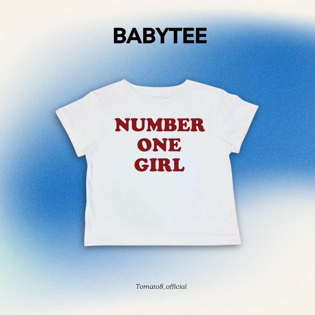 [Tomato8]- เสื้อครอป Baby tee ลาย NUMBER ONE GIRL รวมไซส์ 34 38 42 ROSÉ ...