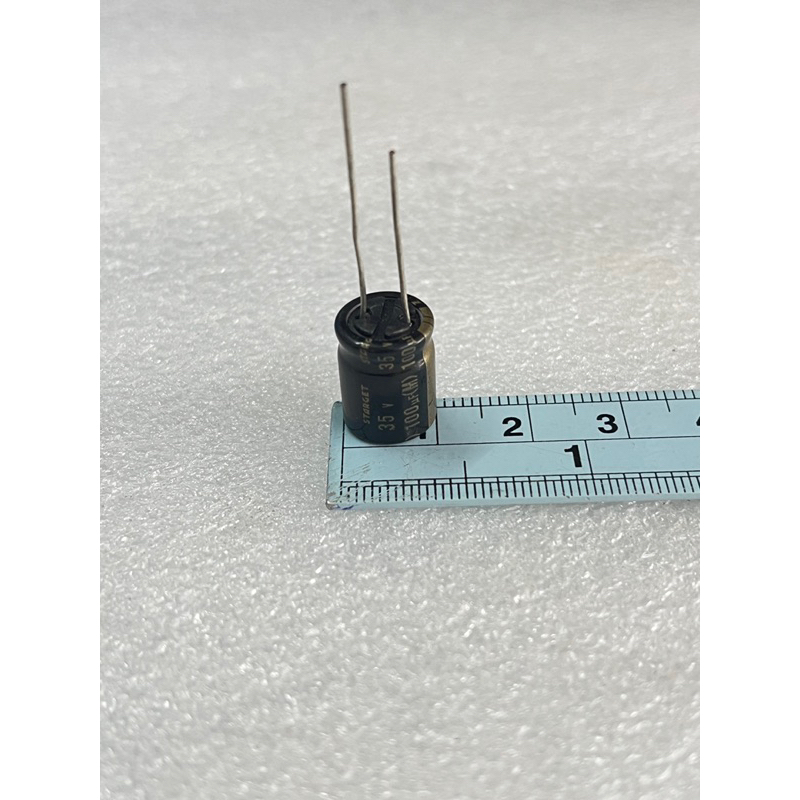 CAPACITOR 100UF 35V ELNA(แพ็ค1ตัว)แถบทอง ขนาด10x12mm 85องศา100uf35v ...