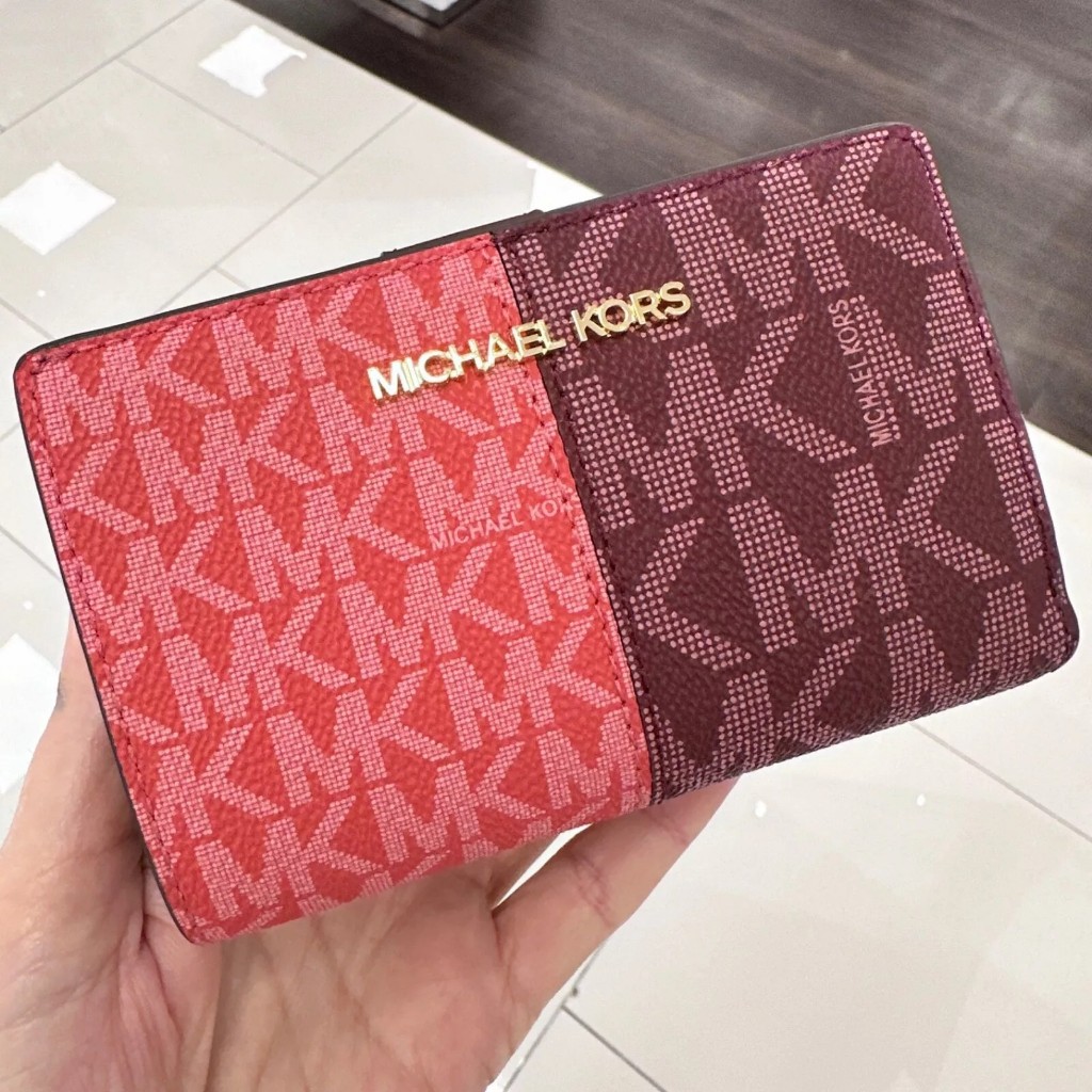 Michael Kors Jet Set Medium Two-Tone Logo Wallet 35F4GTVF6B | Shopee ...
