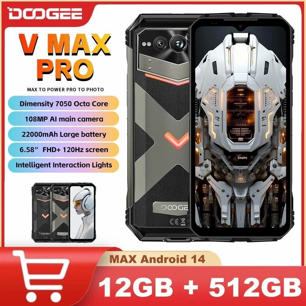 (พรีออเดอร์) Doogee V Max Pro 5G โทรศัพท์แบตอึด 22000 12GB + 512GB 100MP ชาร์จเร็ว 33W 6.58" จอ ...