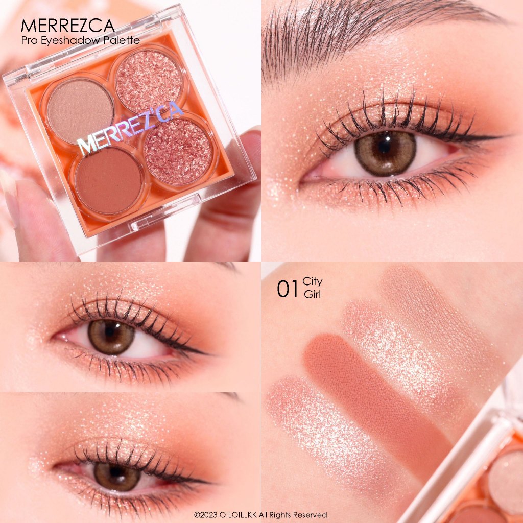 Merrezca Pro Eyeshadow Palette อายแชโดว์ครบจบในพาเลทเดียว มีทั้งเนื้อแ ...