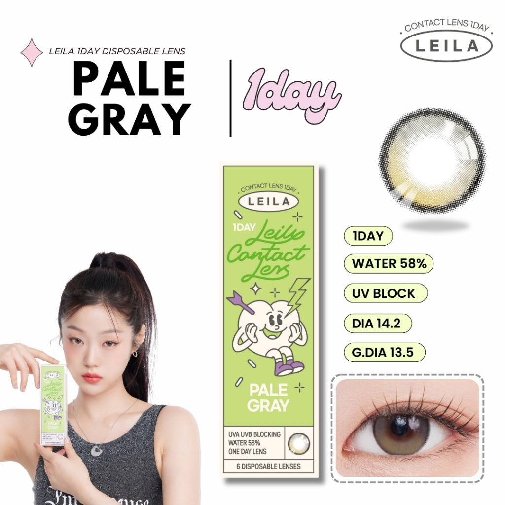 LEILA 1DAY Pale GRAY 6ชิ้น คอนแทคเลนส์รายวัน | Shopee Thailand