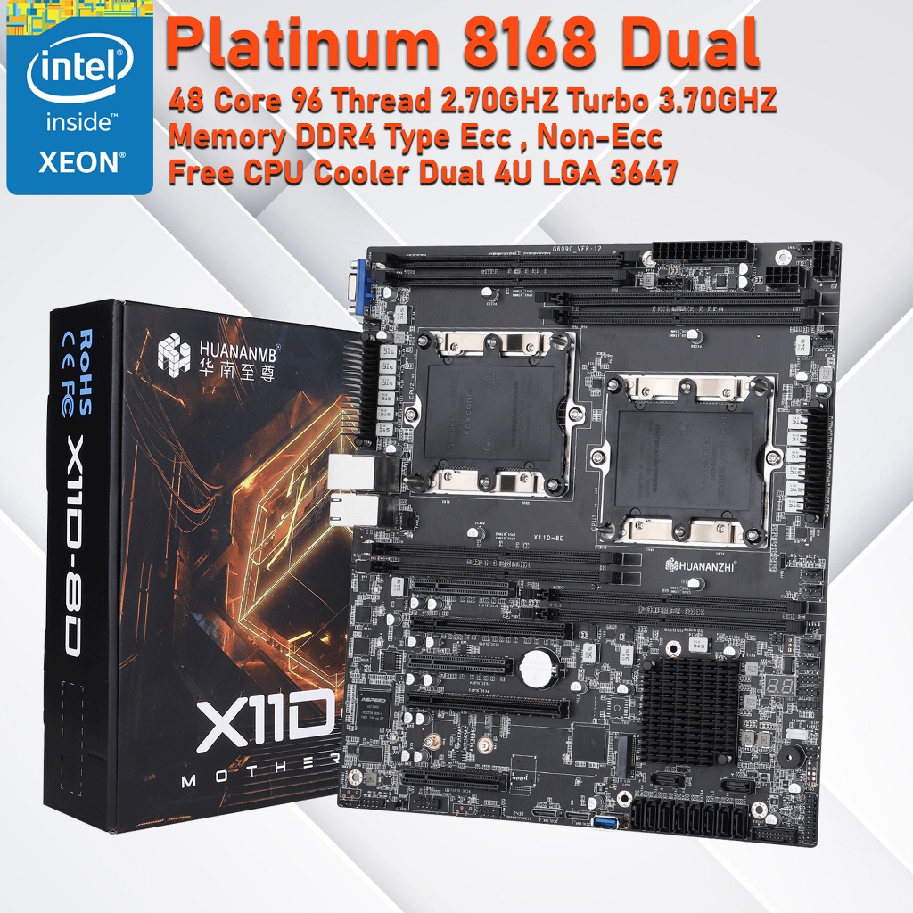 X11D-8D Dual Xeon Platinum 8168 48 Core 96 Threads Set Dual CPU ทำงาน ...