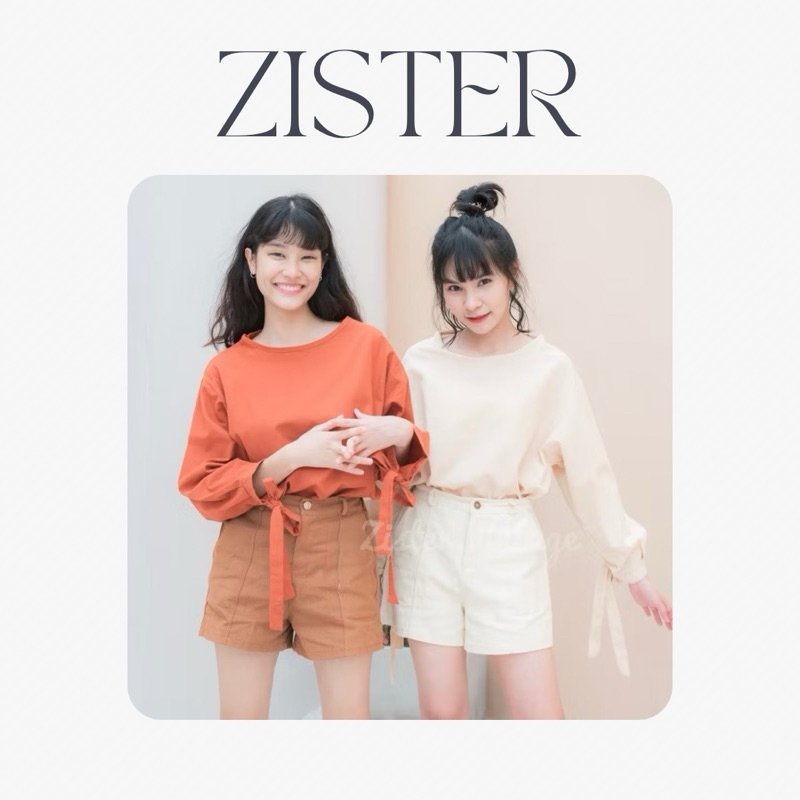 ZISTER | ZV0072 Korea style เสื้อทรงโอเวอร์ไซต์ คอปาด ปลายแขนผูกโบว์ ...