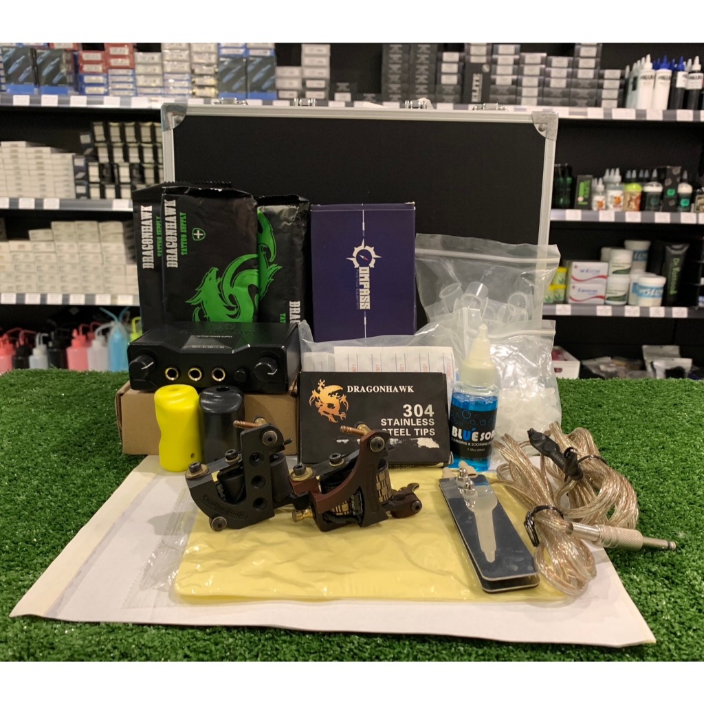 Tattoo kit coil ชุดฝึก เครื่องคอยล์คู่ พร้อมกระเป๋าใส่อุปกรณ์ | Shopee ...