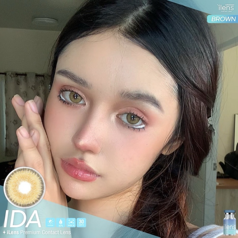 คอนแทคเลนส์สายฝอ ida brown ilens สีน้ำตาลนัวสวย | Shopee Thailand