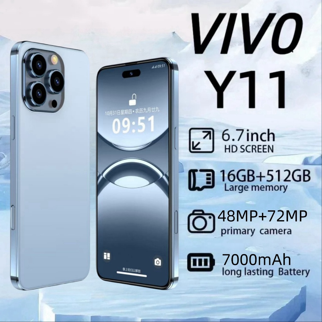 VIVO Y11 5G สมาร์ทโฟน 16GB+512GB หน้าจอขนาดใหญ่ 6.7 นิ้ว 7000mAh ...