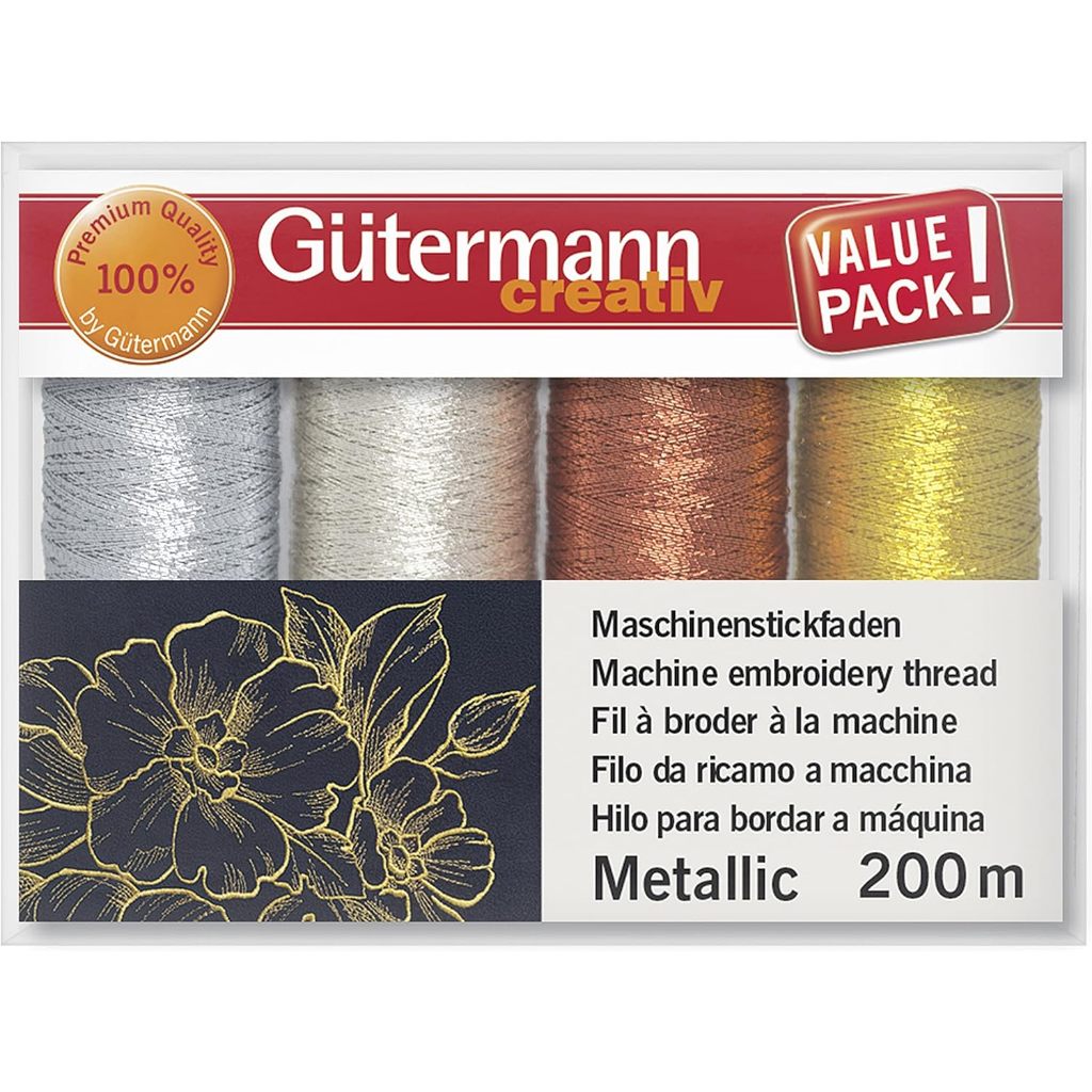Gutermann Machine embroidery thread set Metallic เซ็ทด้ายดิ้น สำหรับปัก ...