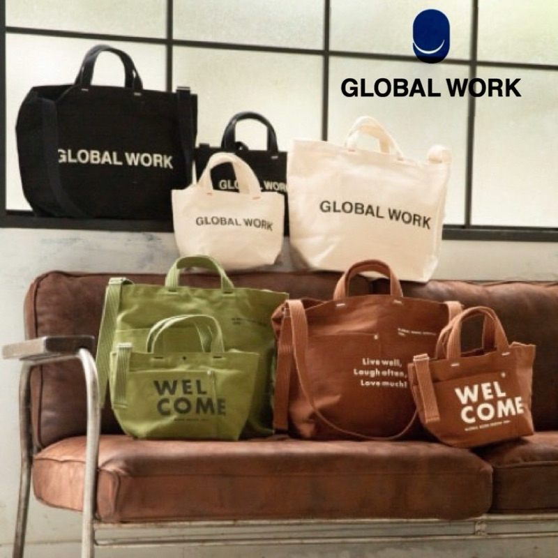 GLOBAL WORK 2way tote bag-Black | Shopee Thailand