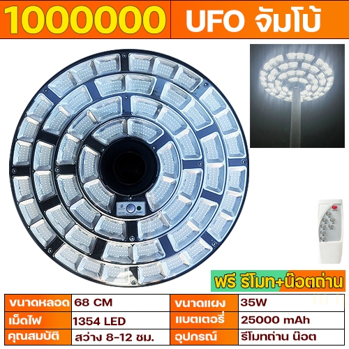 ไฟโซล่าเซล UFO 500000W 300000W ไฟสนามโซลาร์เซลล์ โคมไฟ แท้ 100% ไฟโซล่าเซลล์ พลังงานแสงอาทิตย์ ...
