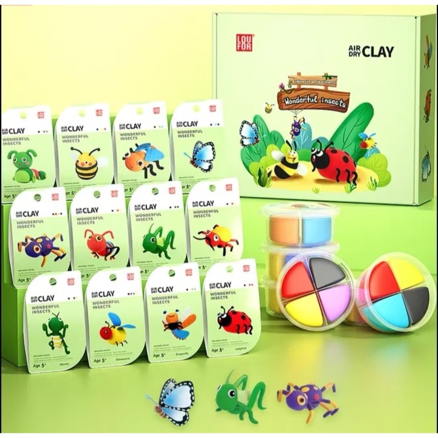 LOUFOR Air-Dry Clay : Wonderful Insects Box Set | Shopee Thailand