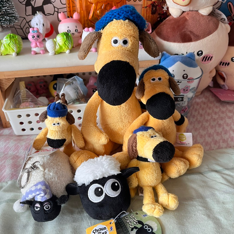 พวงกุญแจ ตุ๊กตา แกะชอน หมา แกะ Shaun the Sheep Bitzer farmer dog Plush ...