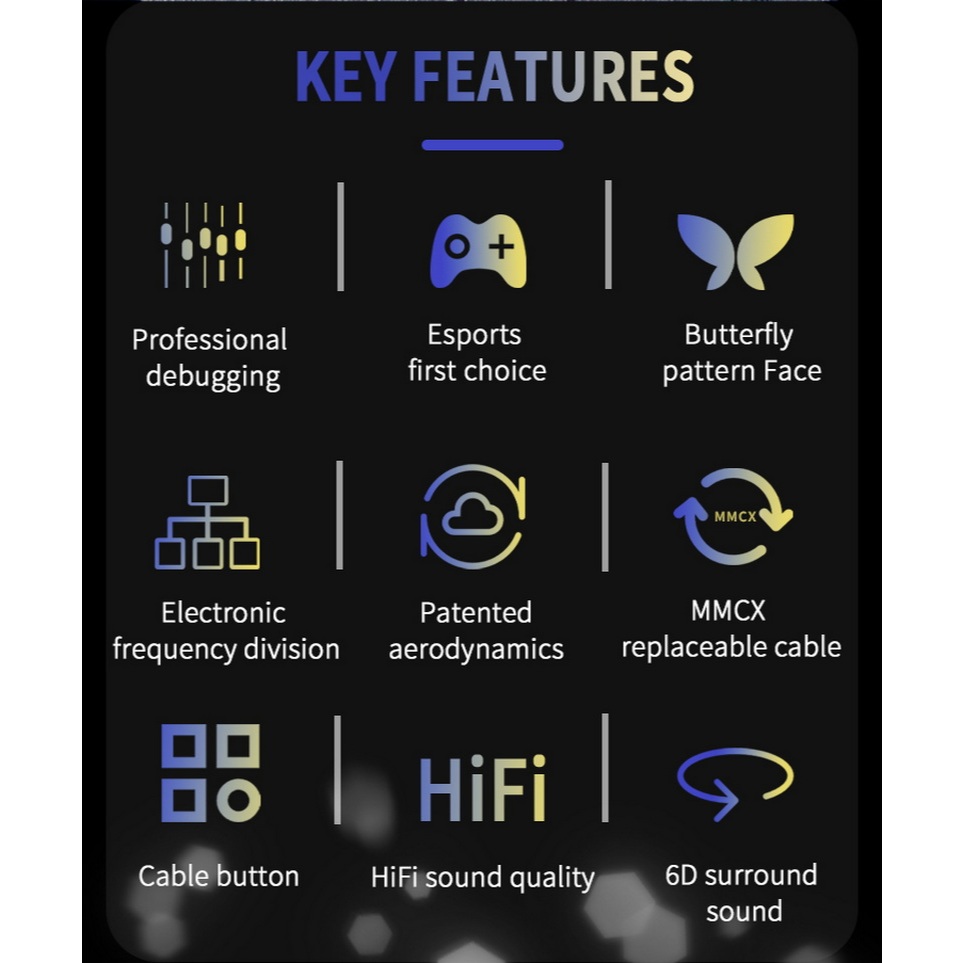 BGVP - Butterfly Pro หูฟัง IEMs หูฟัง Hybrid 2 ไดรเวอร์ 1DD+1BA รองรับ ...