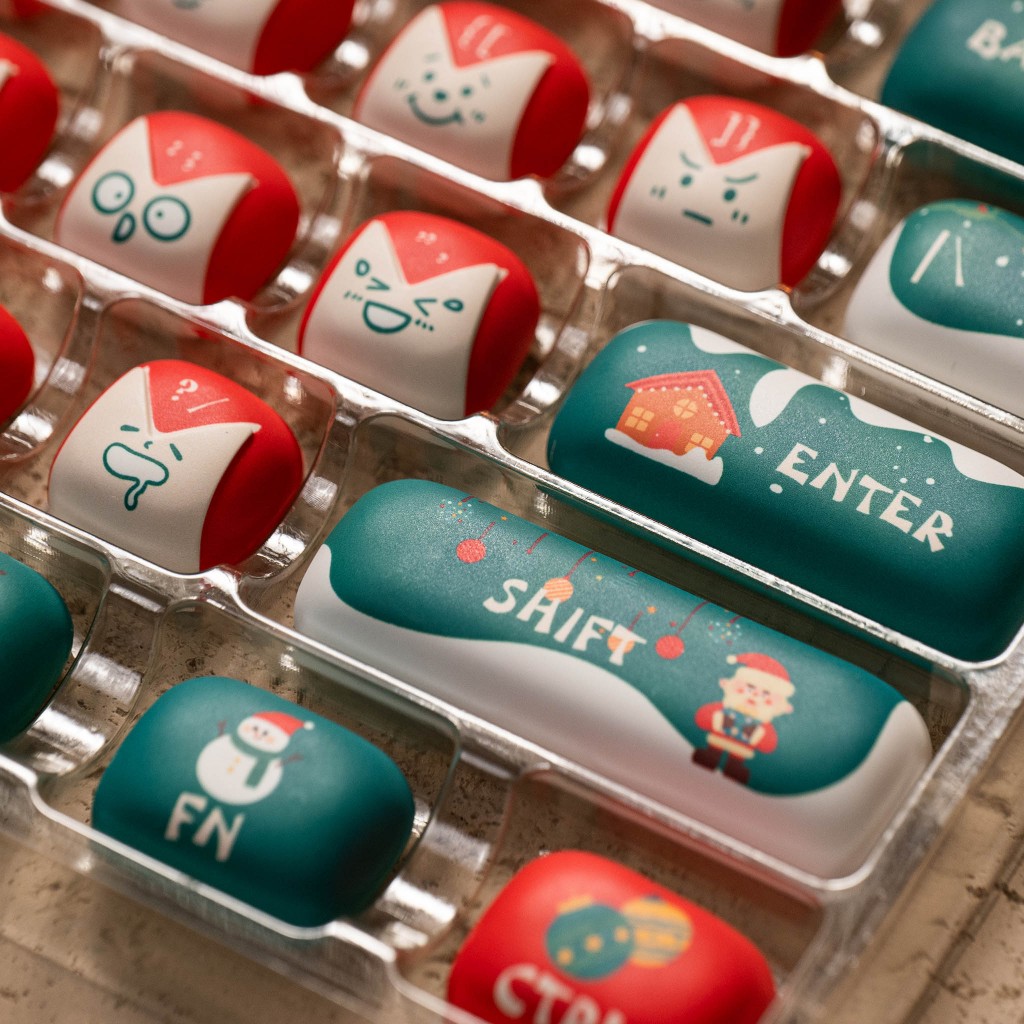 คีย์แคป AKKO Christmas Fantasy 137 ปุ่ม PBT dye-sub MOG Profile keycaps ...