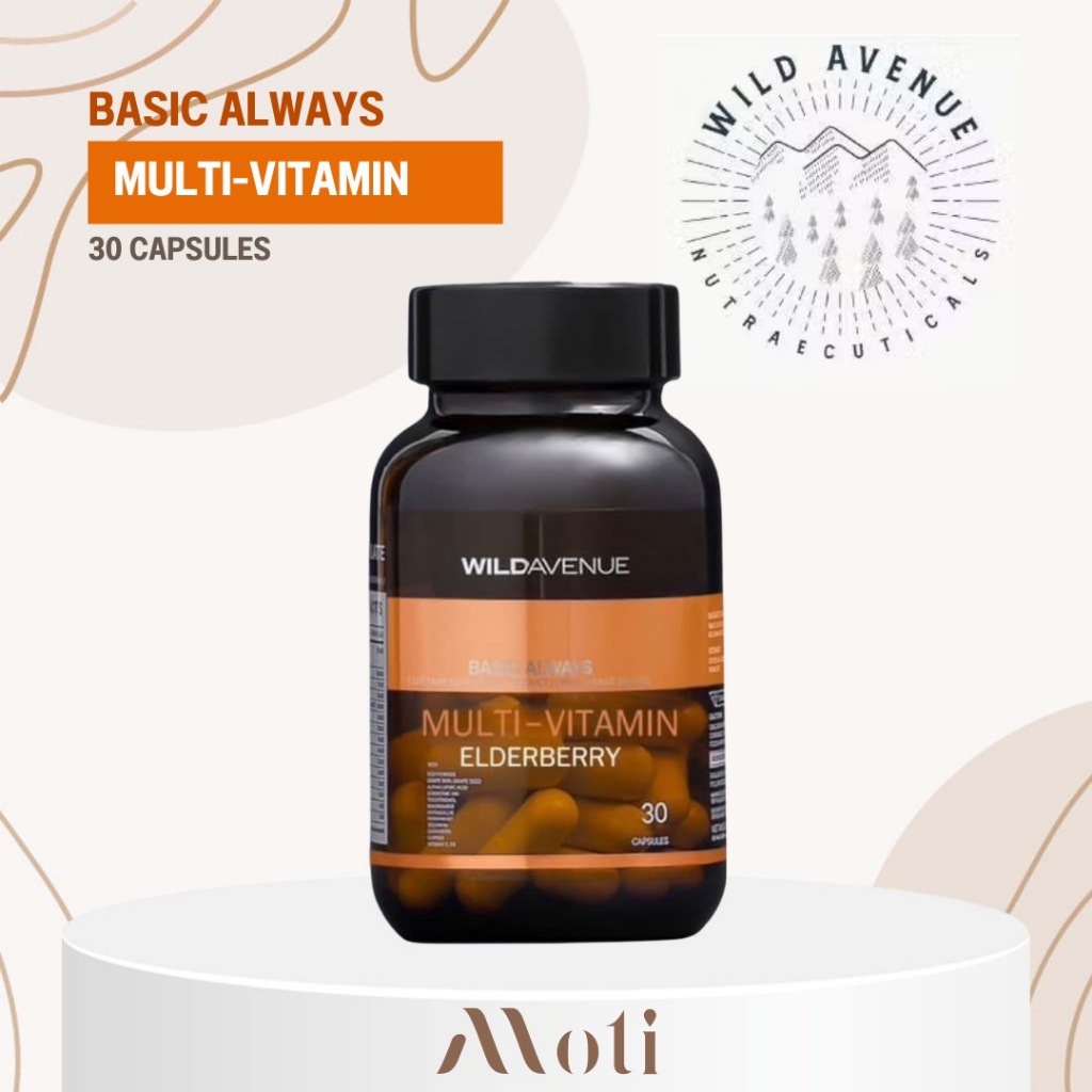 ส่งฟรี!! WILD AVENUE : BASIC ALWAYS MULTI-VITAMIN ELDERBERRY 30 Cap ...