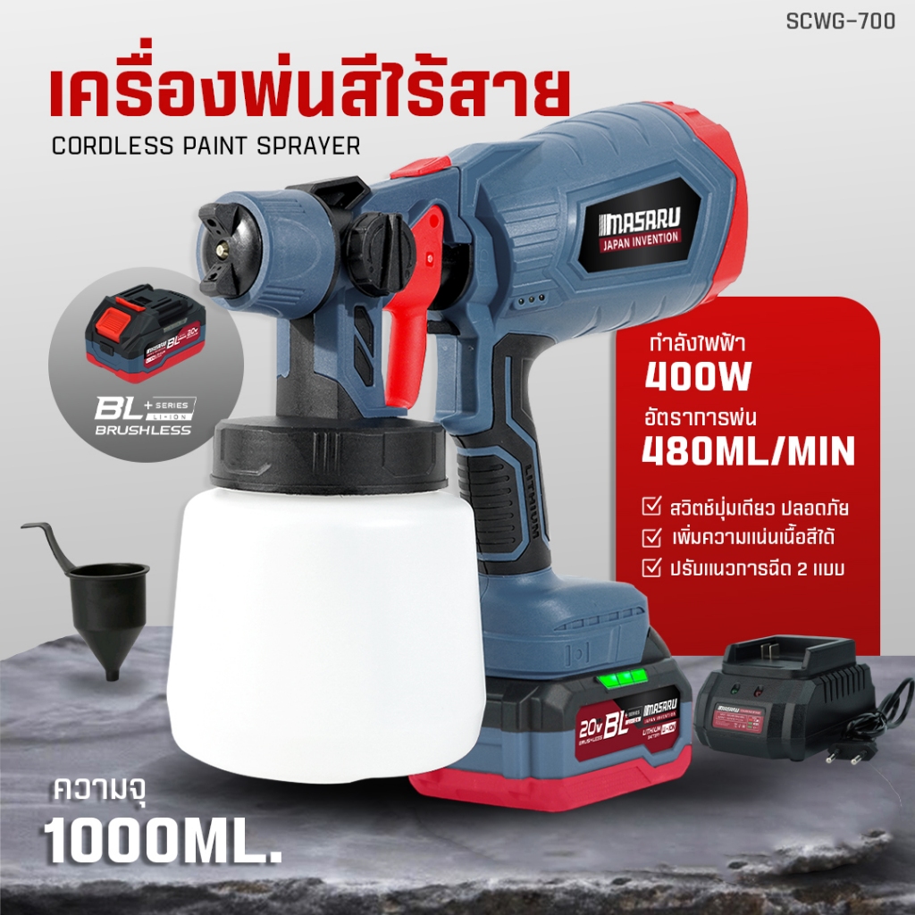 MASARU รุ่น SCWG-700 เครื่องพ่นสีไฟฟ้า400W กาพ่นสีไฟฟ้า เครื่องพ่นสี ...