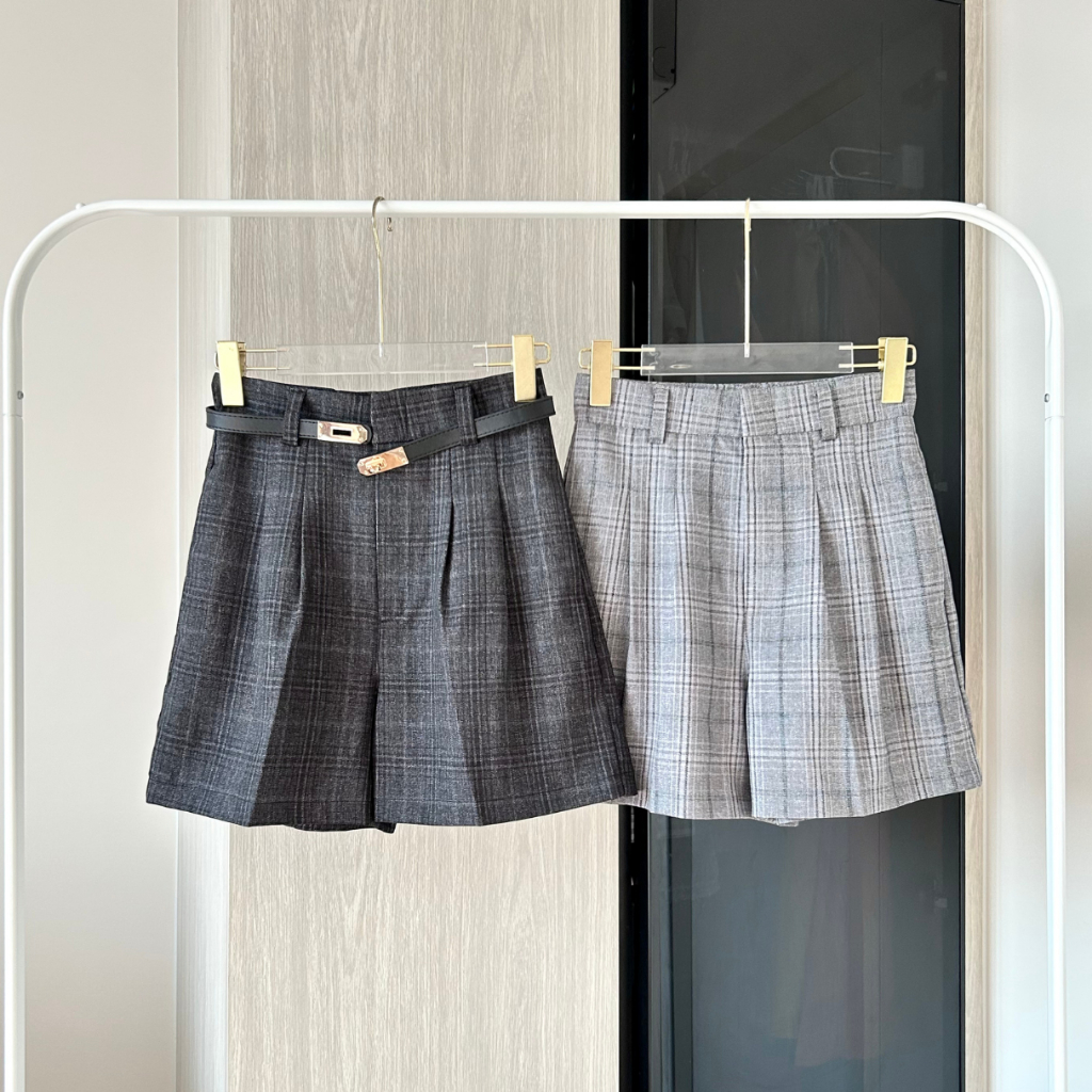Maplepie - Classic Shorts 350.- กางเกงขาสั้นทรงเบสิค (XS-3XL) ผ้าสก็อต ...