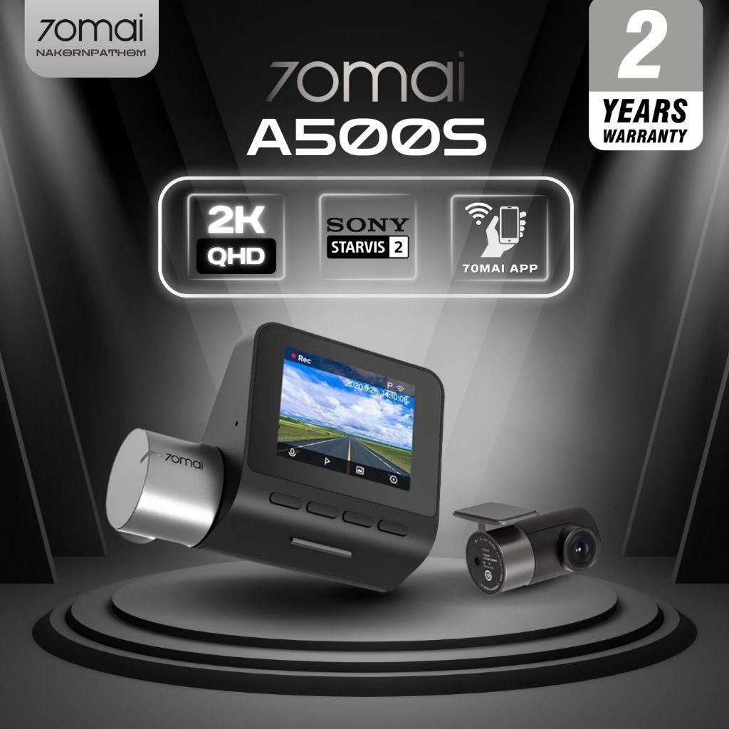 70mai Dash Cam A500S 2K QHD + กล้องหลัง Full HD1080P HDR Car Camera ...