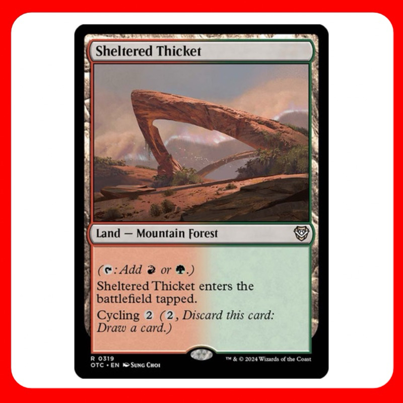 [MTG] Sheltered Thicket [OTC] [LAND] [RARE] [NORMAL] [ENG] (การ์ดเมจิค / Magic the Gathering ...