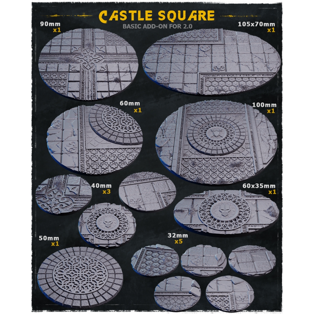 Castle Square Bases [2.0] จัดส่งได้ใน1-3วัน ฐานโมเดล Wargame base ...