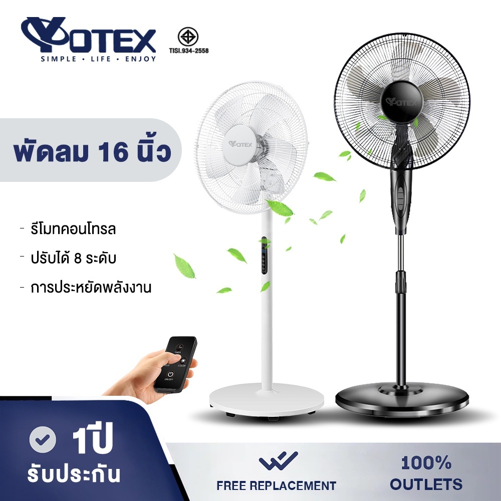 Yotex พัดลม พัดลมตั้งพื้น พัดลมไฟฟ้า ขนาด 16 นิ้ว ปรับความแรงลมได้ 3 ระดับ แรงสูง ที่พื้นหนัก ...