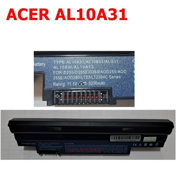 BATTERY:ACER AL10A31 เทียบ OEM ใช้ได้กับรุ่น Aspire One 522 AO522 ...