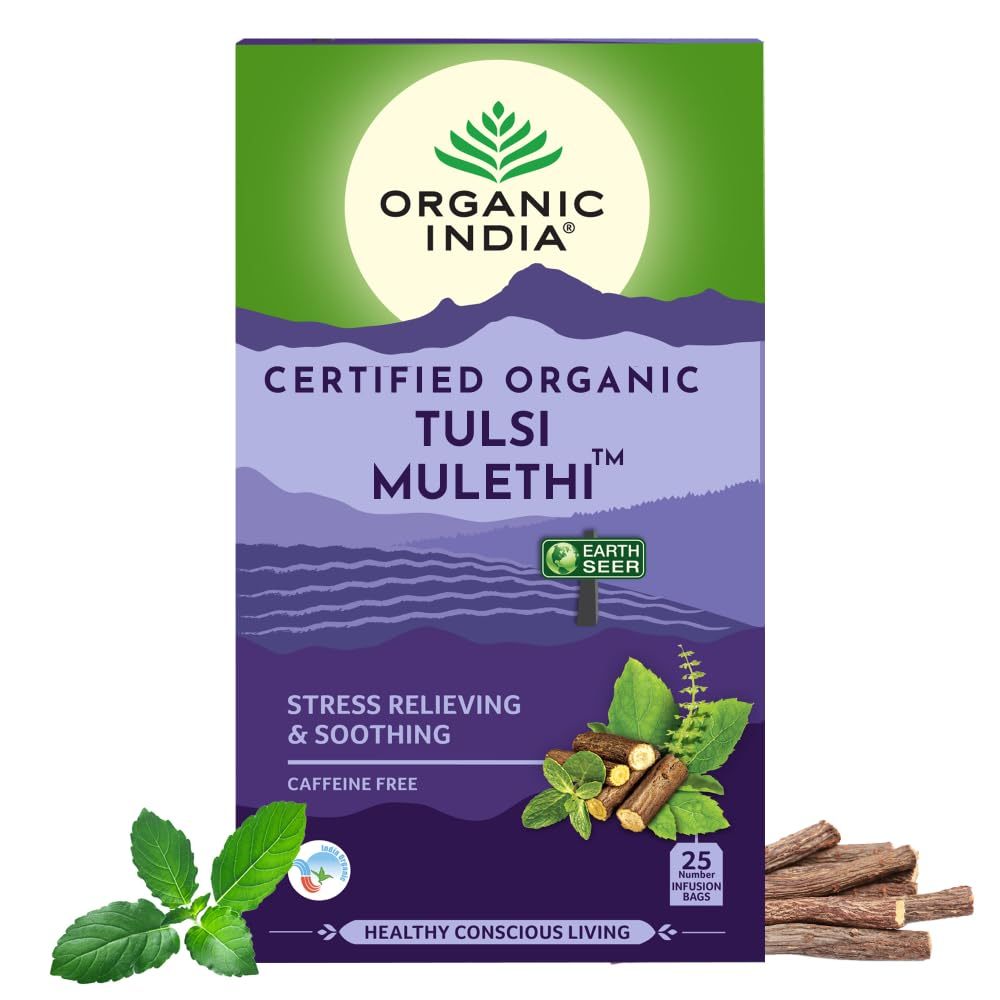 ชาอินเดีย Organic India Tulsi Mulethi, 25 Tea Bags | Shopee Thailand