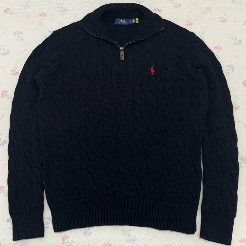 (QR Scan) Polo Ralph Lauren Cable Knit Half Zip | Shopee Thailand