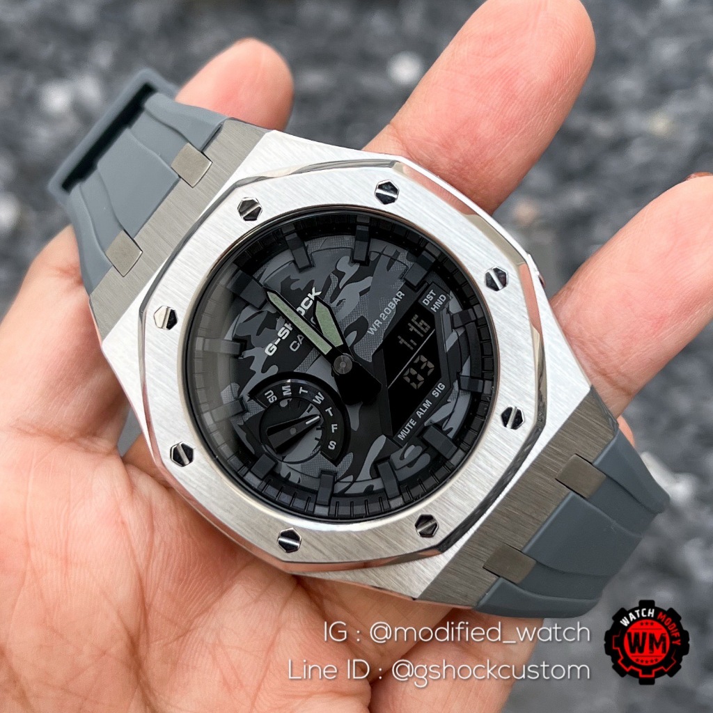 G-Shock Casioak Grey Silver Camo Dial | Shopee Thailand