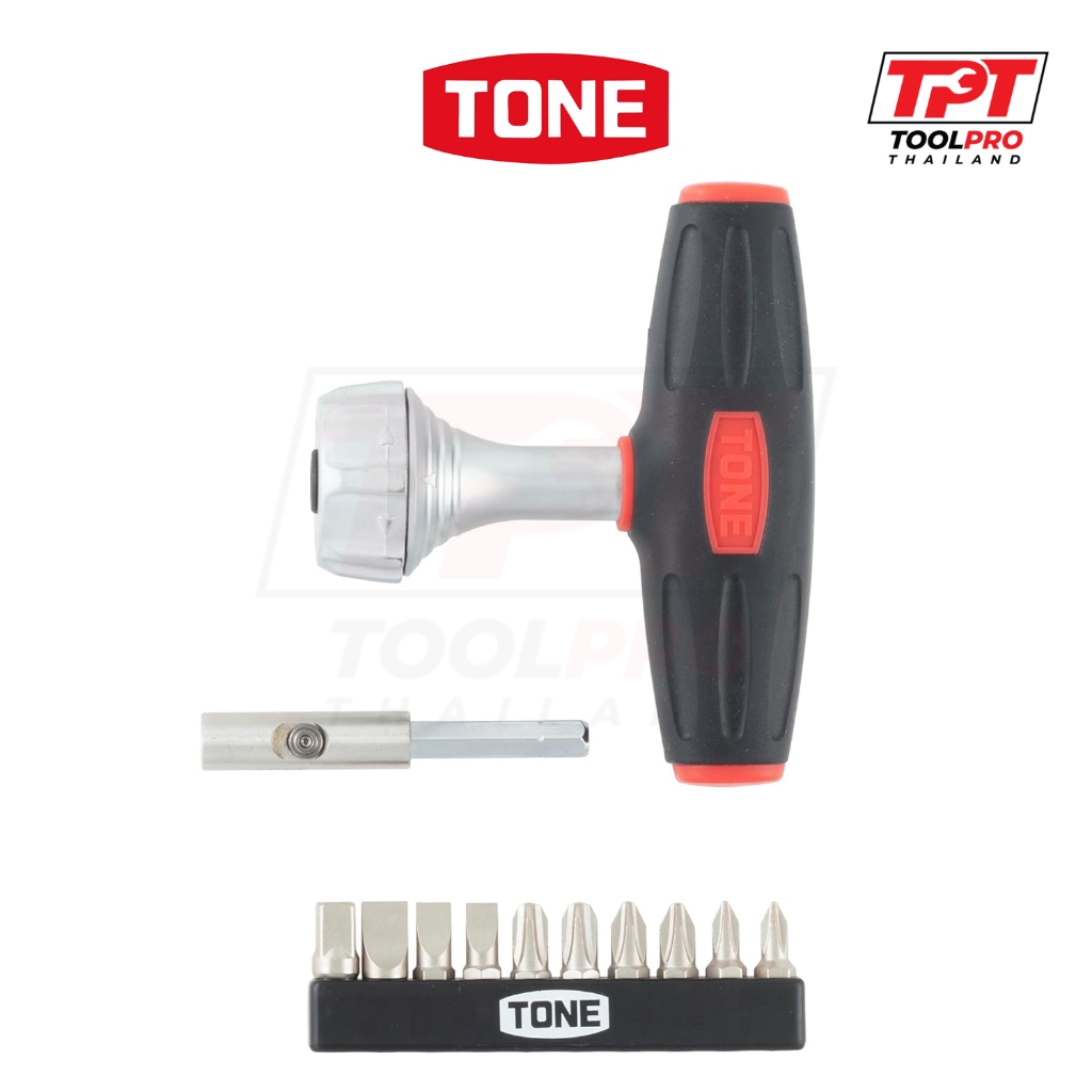 TONE ชุดไขควงกรอกแกรก T-Type Ratchet Screwdriver Set (RDT10S) | Shopee ...