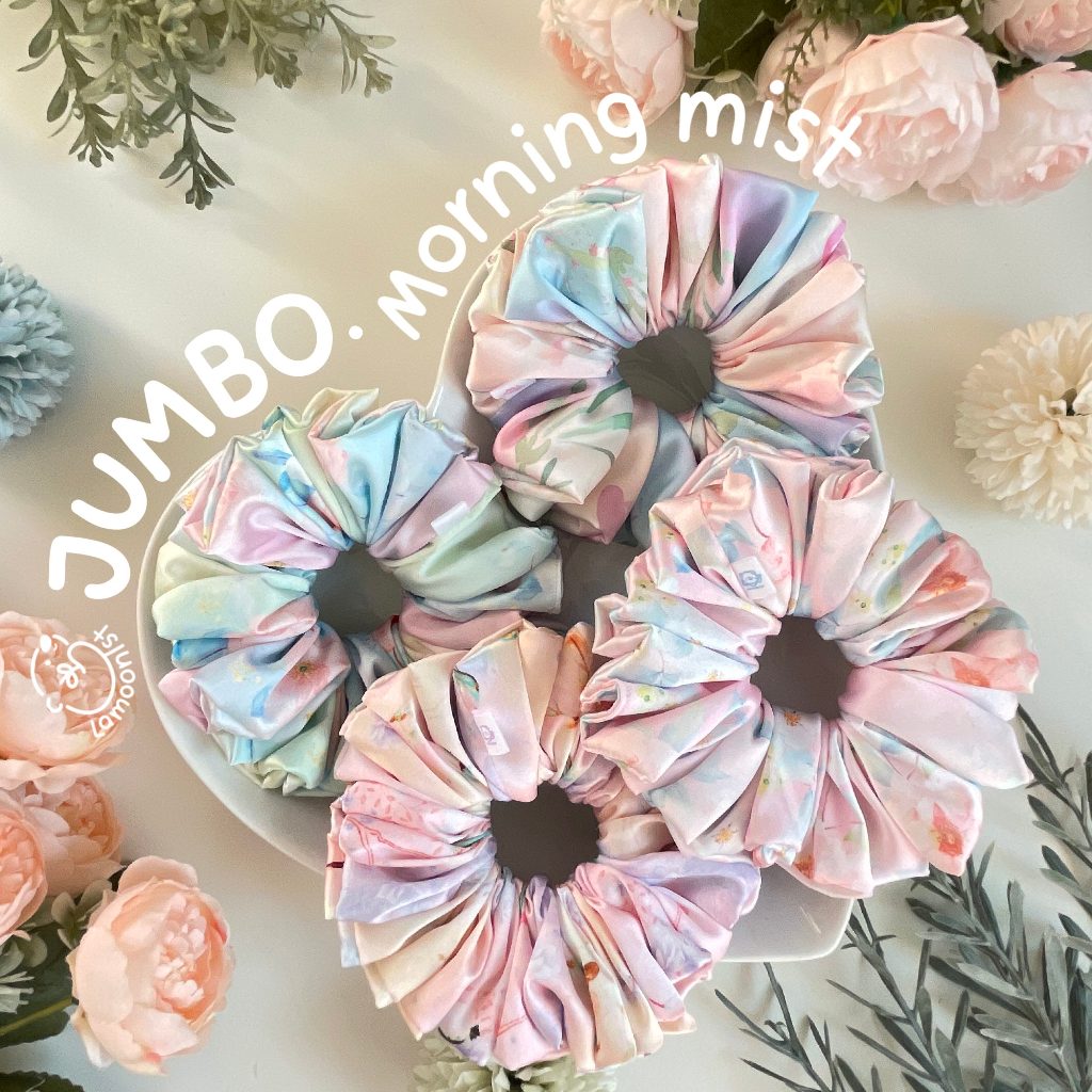 Lamoonist scrunchies • Jumbo • Morning mist | Shopee Thailand