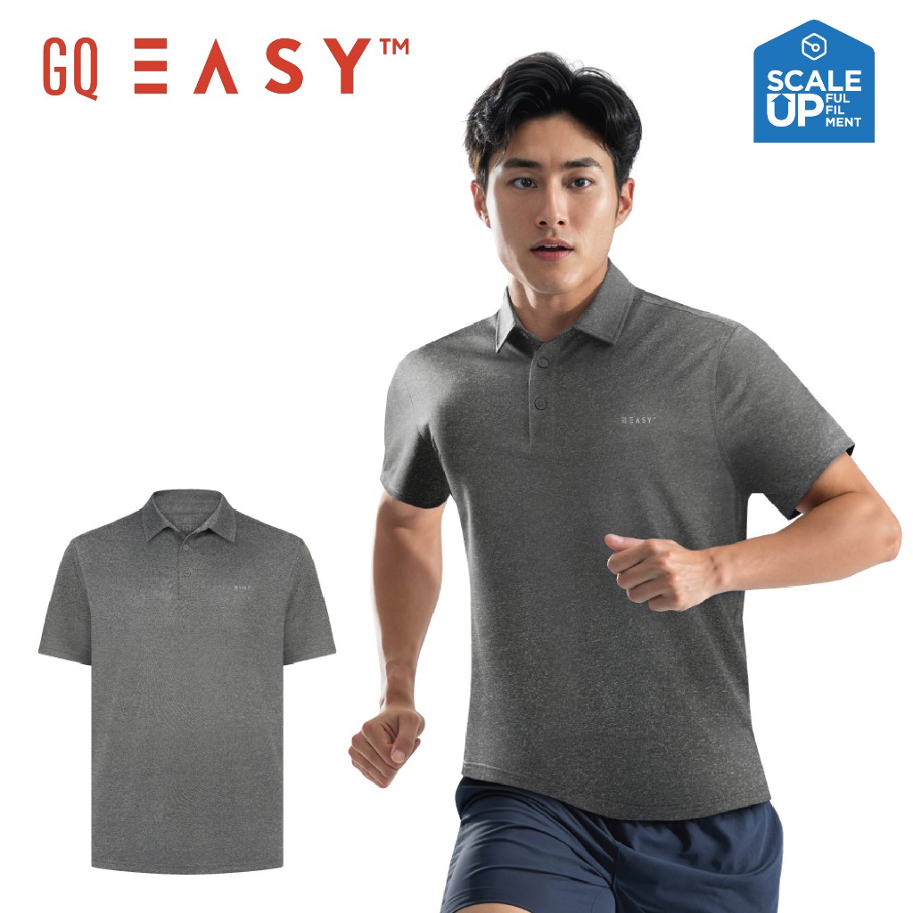 GQ Easy เสื้อโปโลกีฬา แขนสั้น แห้งไว ระบายอากาศ สีเทาเข้ม ของแท้ 💯 ...