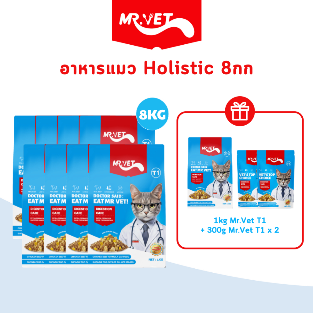 [LIVESTREAM ONLY] Mr.Vet อาหารแมว Holistic 8kg & ของขวัญฟรี | Shopee Thailand