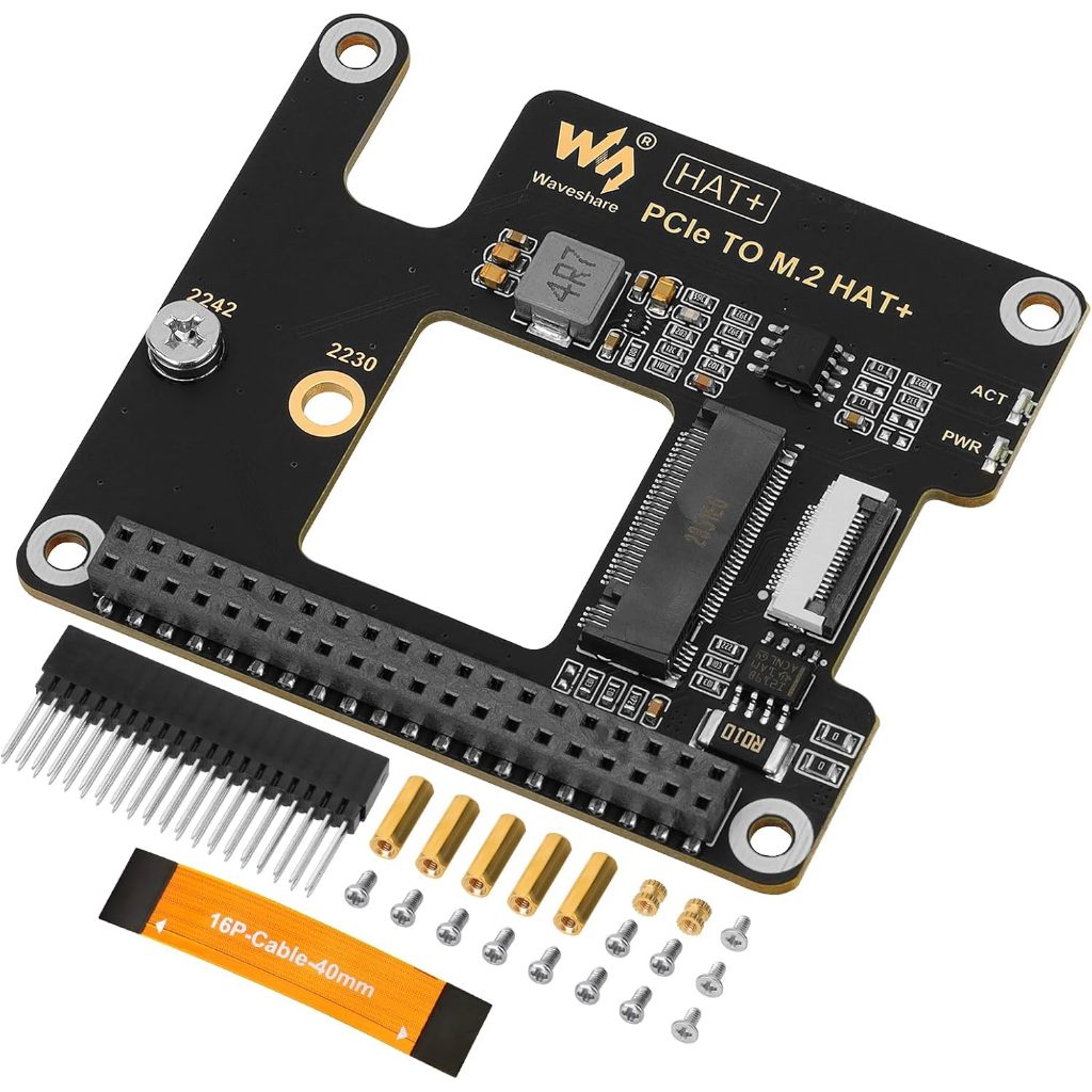 Raspberry Pi 5 PCIe To M.2 HAT High Speed Expansion Board with 16P Cable GPIO Header อะแดปเตอร์ ...