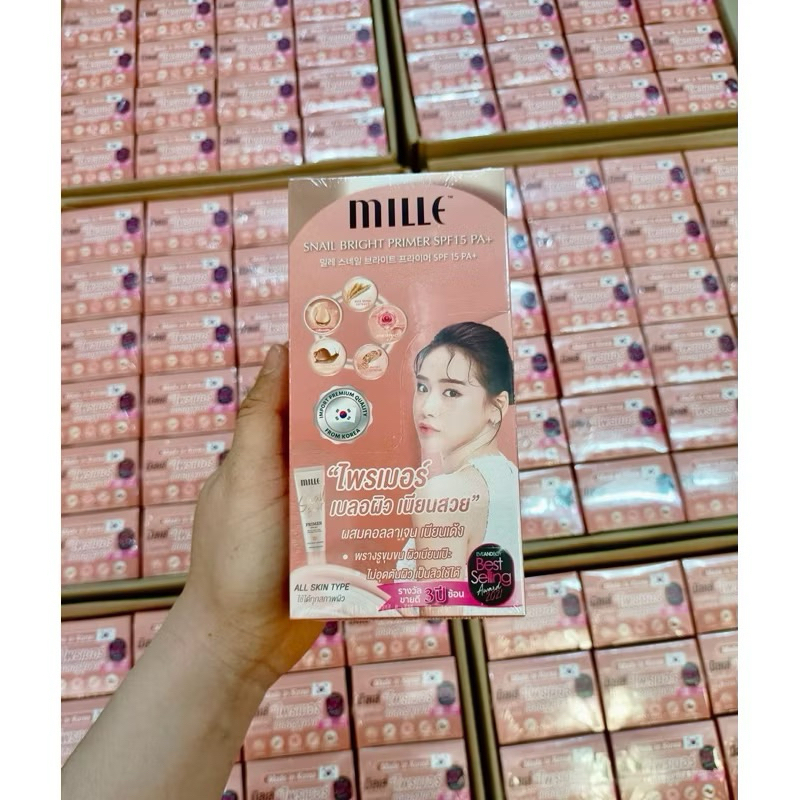 MILLE SNAIL BRIGHT PRIMER SPF 15 PA+ มิลเล่ สเนล ไบร์ท ไพรเมอร์ ขนาด 6 ...