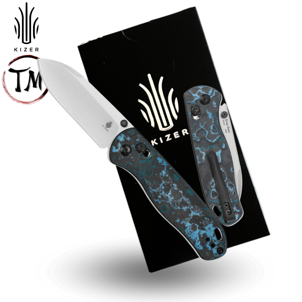 Kizer DropBear พี่หมีเหล็กELMAX มีดEDCสุดฮิต เบากระทัดรัด ด้ามFatCarbon สวยงาม | Shopee Thailand