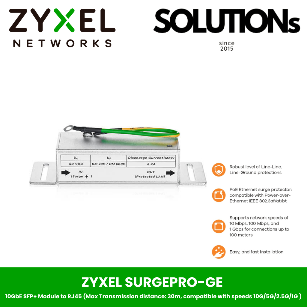 ZYXEL SURGEPRO-GE 10GbE SFP+ Module to RJ45 (Max Transmission distance ...