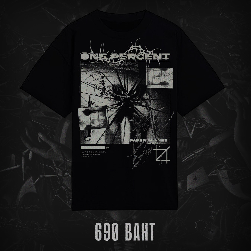 GMM MUSIC : PAPER PLANES ONE PERCENT T-SHIRT | Shopee Thailand