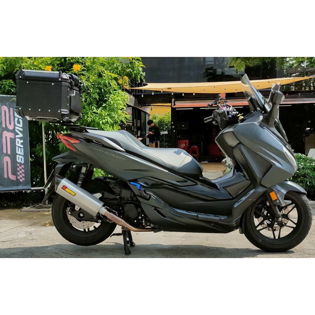 ชุดท่อฟูล คอท่อสแตนเลส ปลายท่อ PR2 AK TITANIUM COLOR 35 CM ใส่รถ HONDA ...