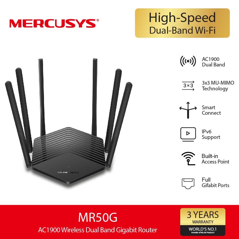 Mercusys MR50G AC1900 Wireless Dual Band Gigabit Router | Shopee Thailand