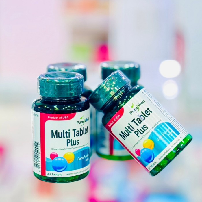 PUREWELL MULTI TABLET PLUS 30'S มัลติวิตามิน ฟื้นฟูร่างกาย | Shopee ...