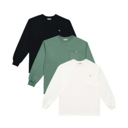 BASIC LS TEE (WHITE/GREEN/BLACK) | Shopee Thailand