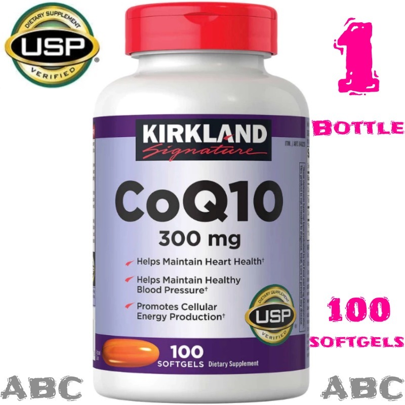 💕EXP:03/27💕Kirkland COQ10 คิวเท็น ต้านอนุมูลอิสระ 300 mg / 100 Softgels ...
