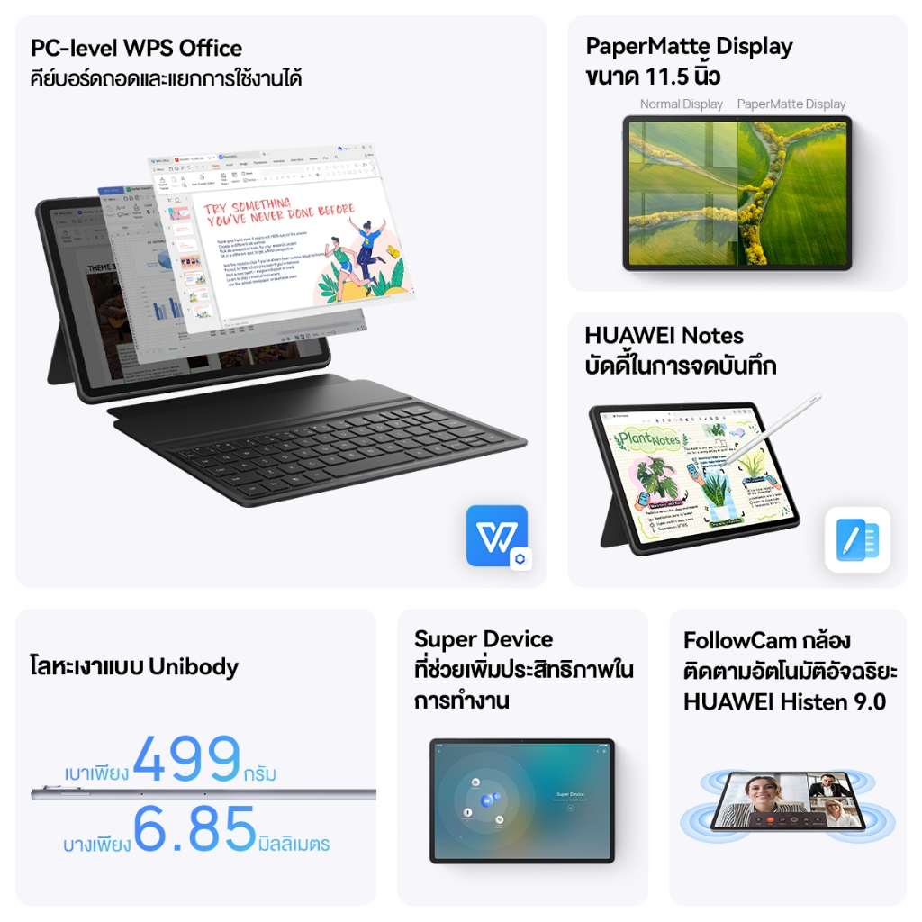 HUAWEI MatePad 11.5 NEW (8+256GB) Wi-Fi หน้าจอ PaperMatte 120Hz ...