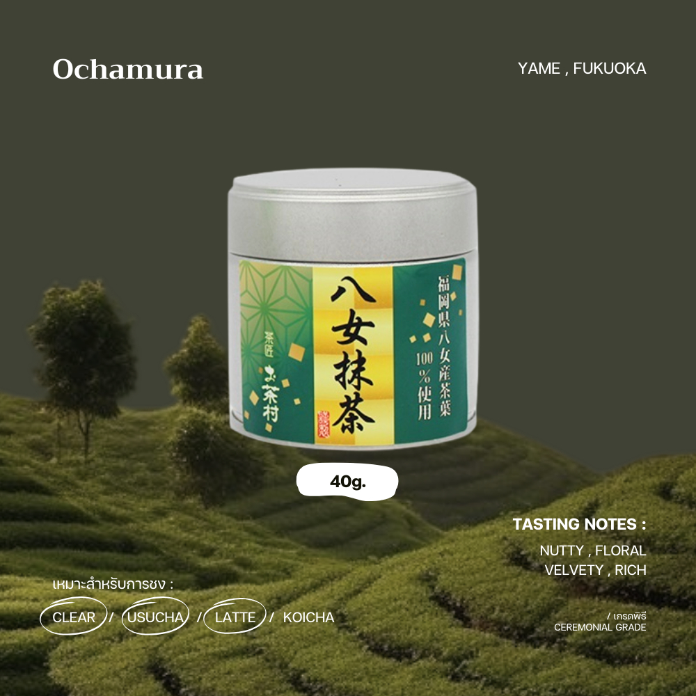 มัทฉะเกรดพิธี "Ochamura" 40g - YAME Matcha Fukuoka แชมป์ปี 2023 ...
