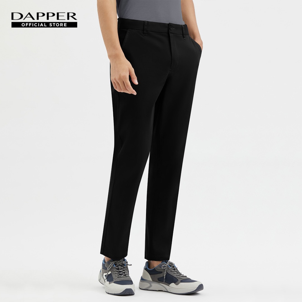 DAPPER กางเกงชิโน่ Chino Pants with Logo Patch สีดำ (TC9/BK/665SP) | Shopee Thailand