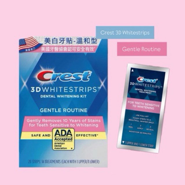 คนเสียวฟันใช้ได้ แผ่นฟอกฟัน Crest 3D Whitestrips Gentle Routine ของแท้ ...
